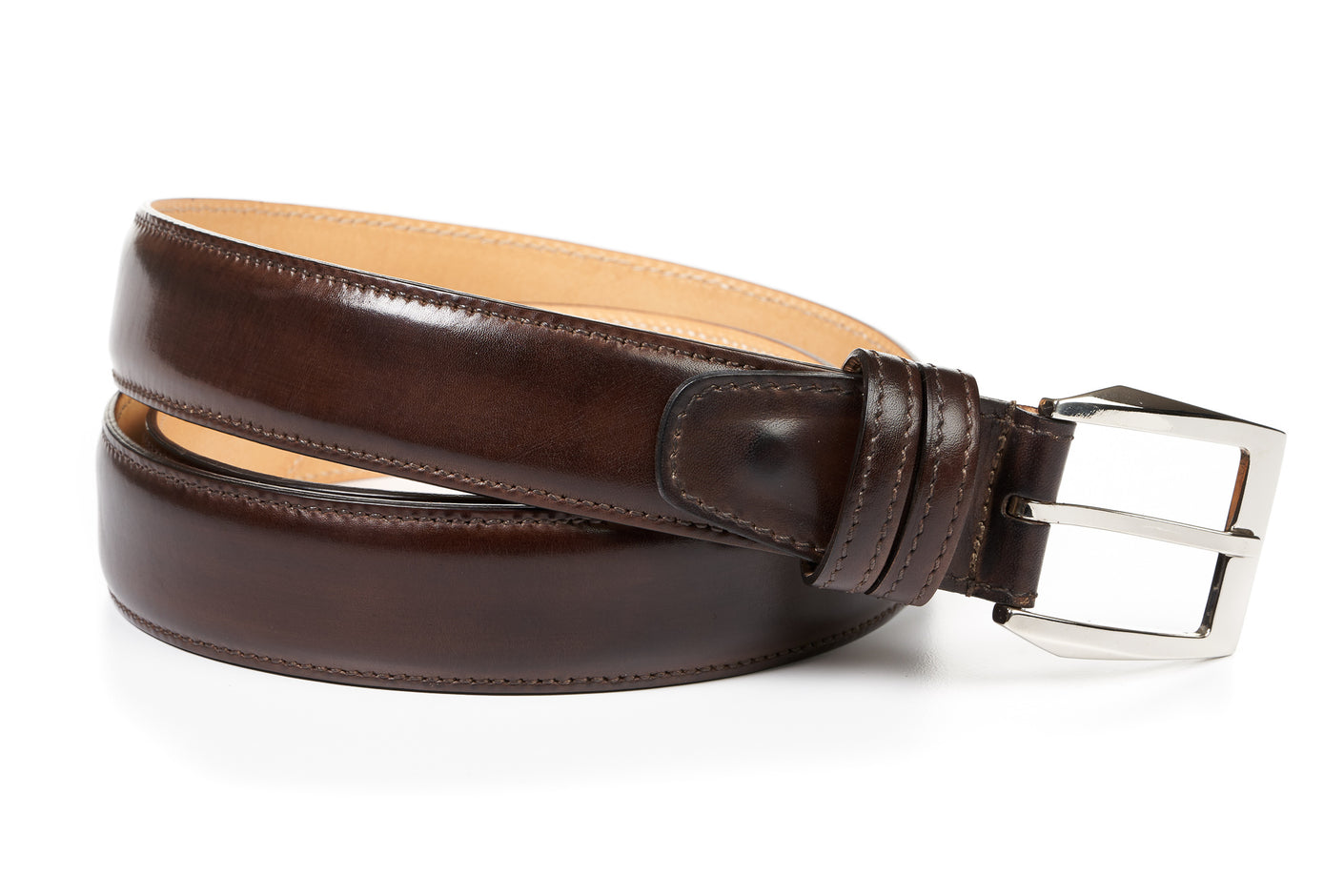 Men's Chocolate Brown Italian Leather Belt – Paul Evans